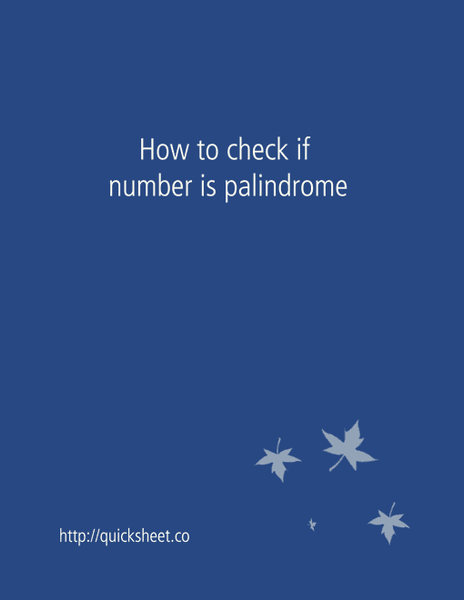 How to check if number is palindrome – InterviewSteps